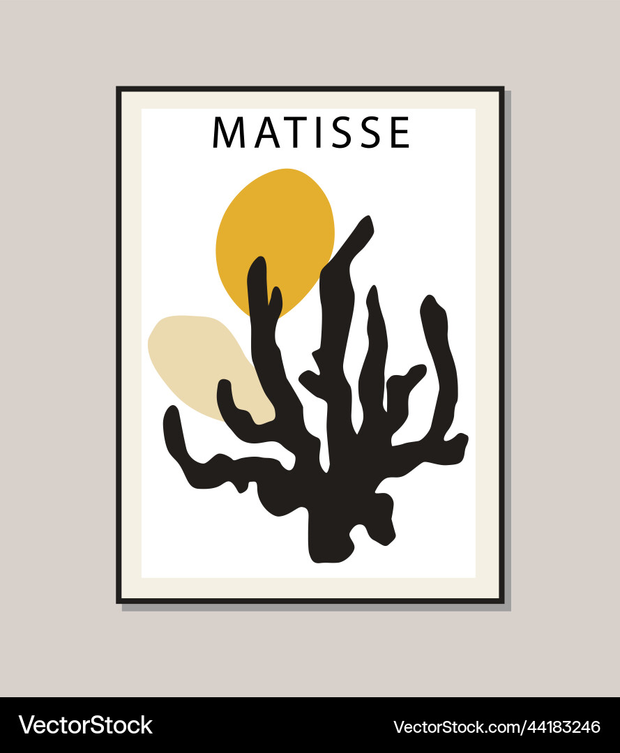 Matisse art style random organic shapes Royalty Free Vector