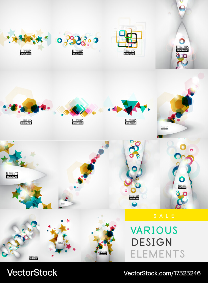 Mega collection of geometric backgrounds Vector Image