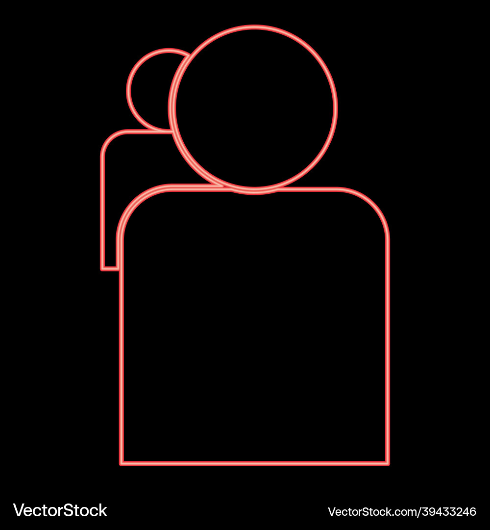 Neon people or two avatar red color flat style Vector Image