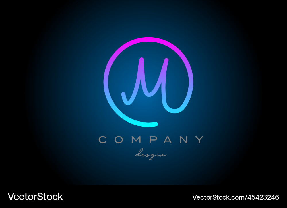 Pink m alphabet letter logo icon design Royalty Free Vector