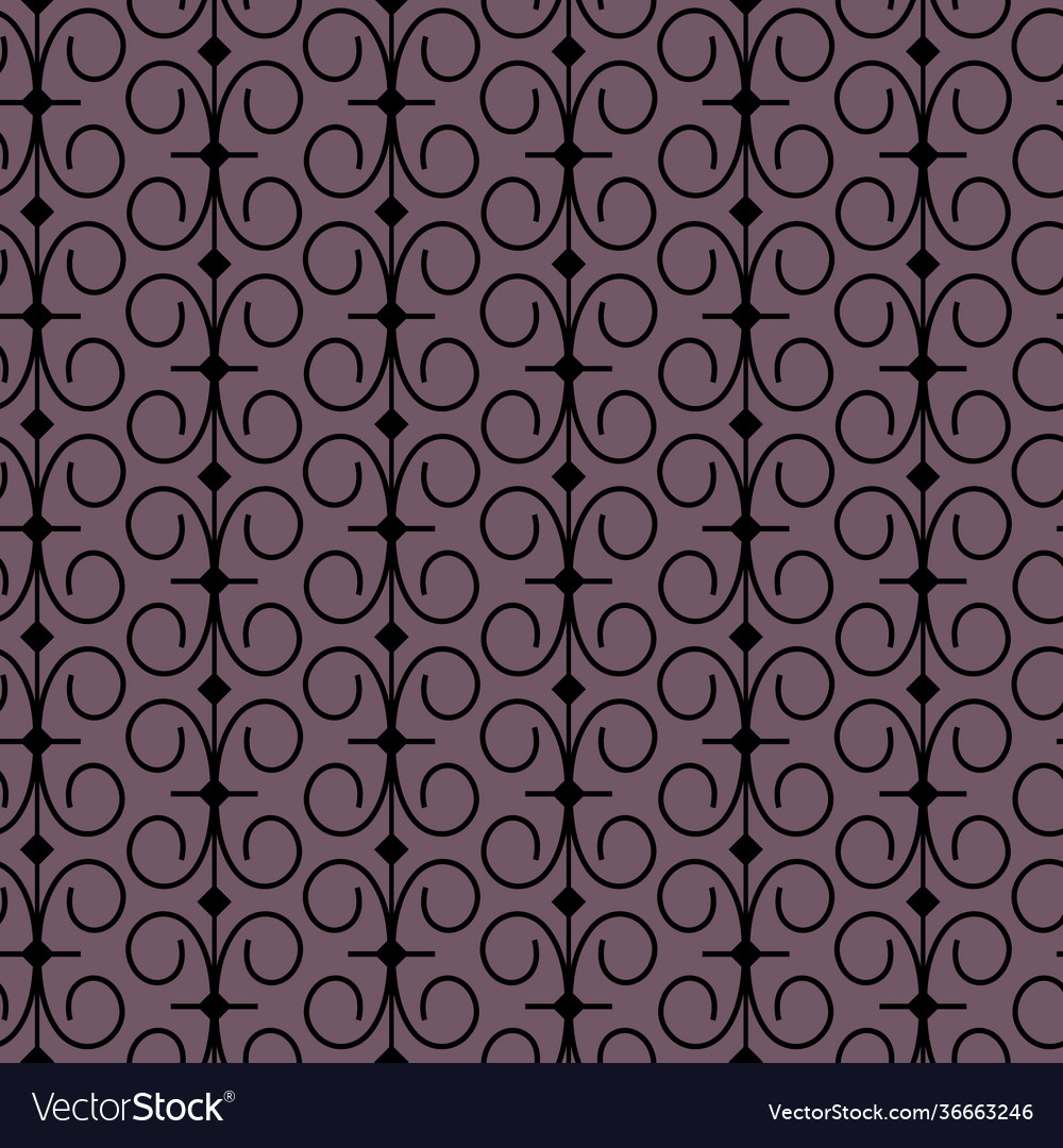 Purple and black scroll geometric repeat pattern Vector Image