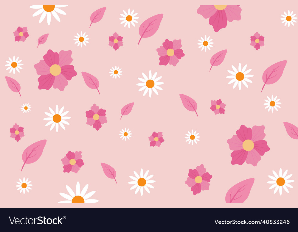 Spring pattern pink background Royalty Free Vector Image