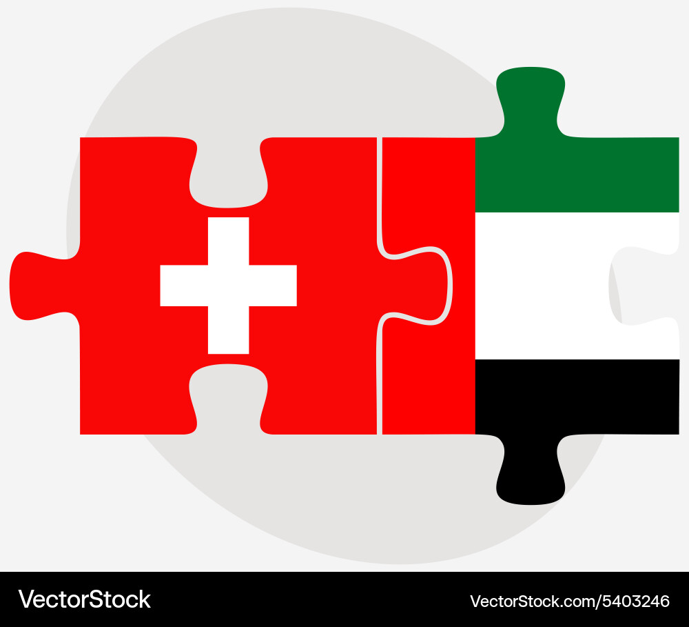 Switzerland and united arab emirates flags Vector Image