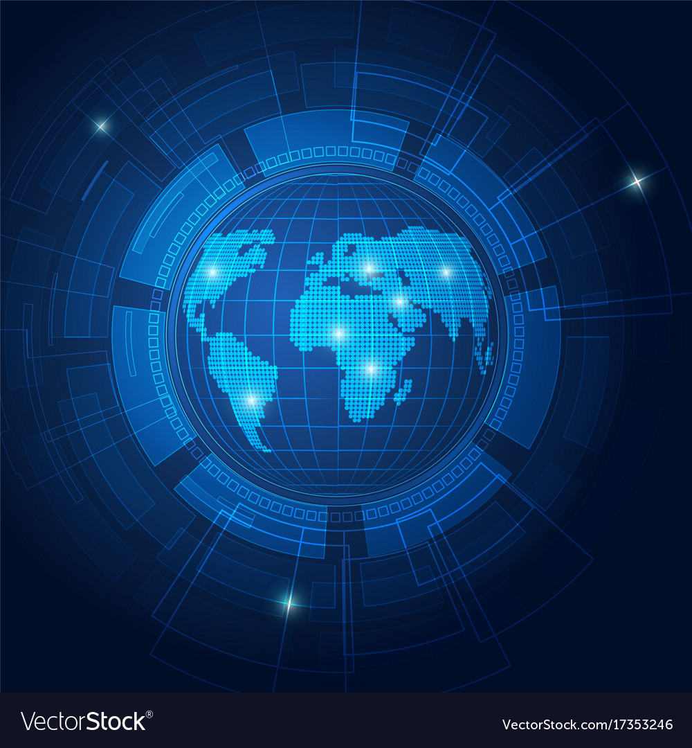 Techno earth Royalty Free Vector Image - VectorStock