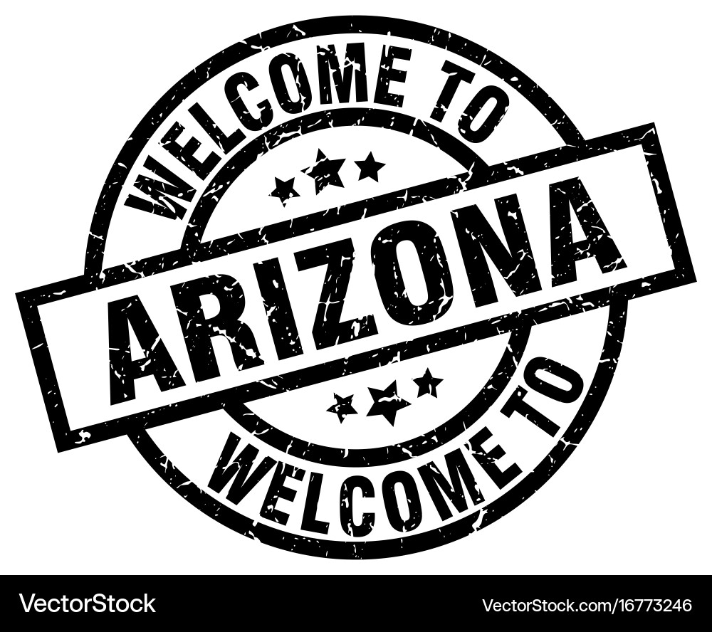 Welcome to arizona black stamp Royalty Free Vector Image