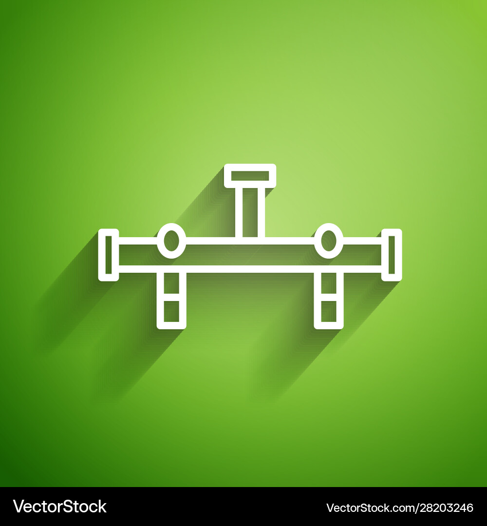 White line manifold icon isolated on green Vector Image