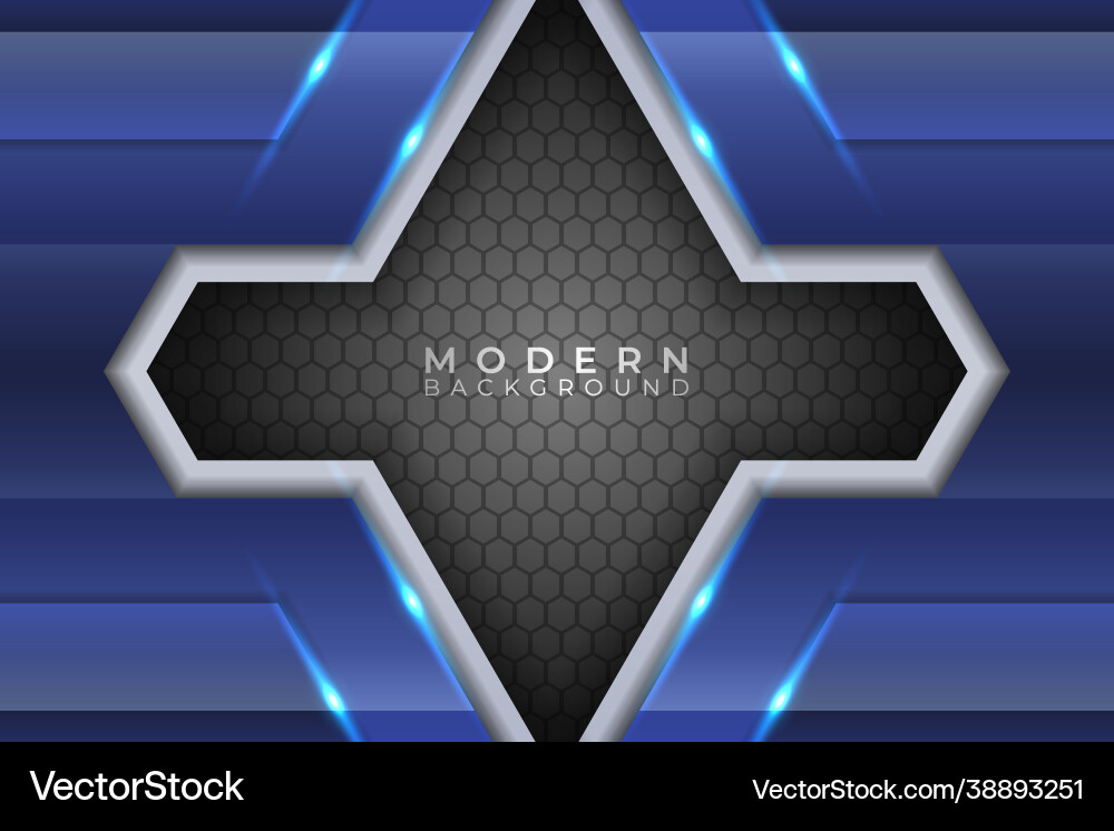 Abstract modern shiny metallic blue with grey Vector Image