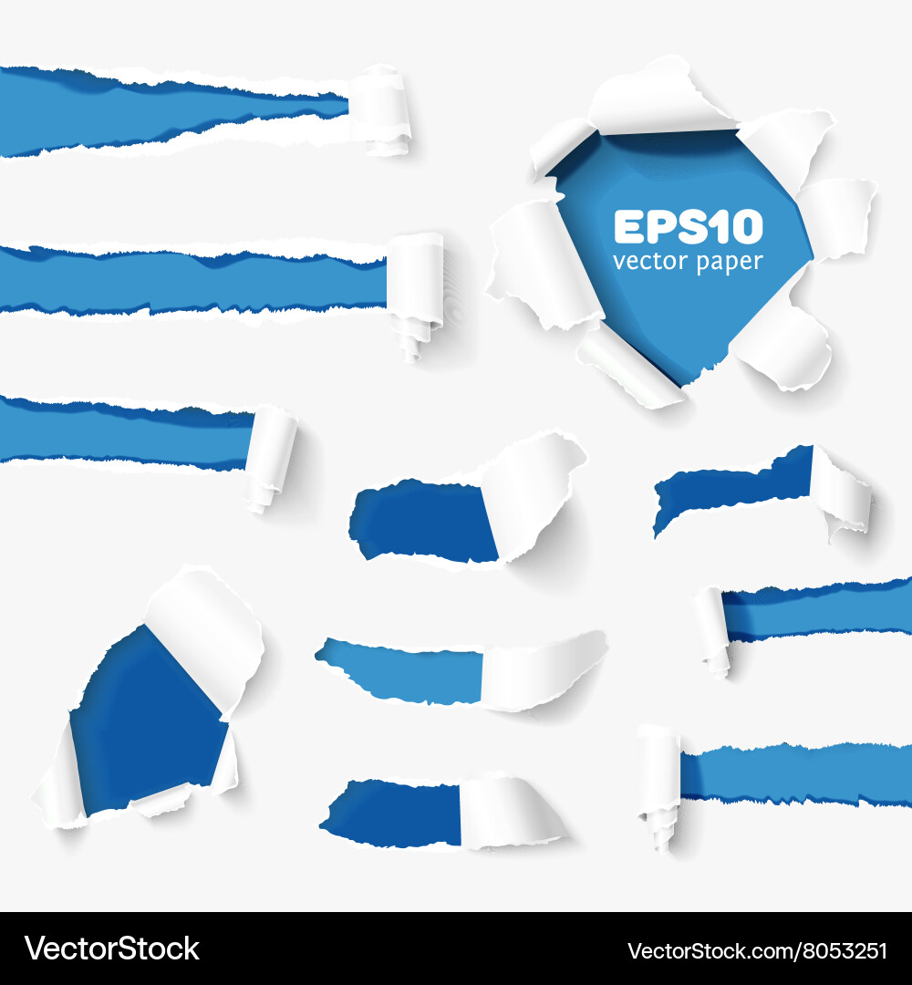 Big collection of torn paper Royalty Free Vector Image