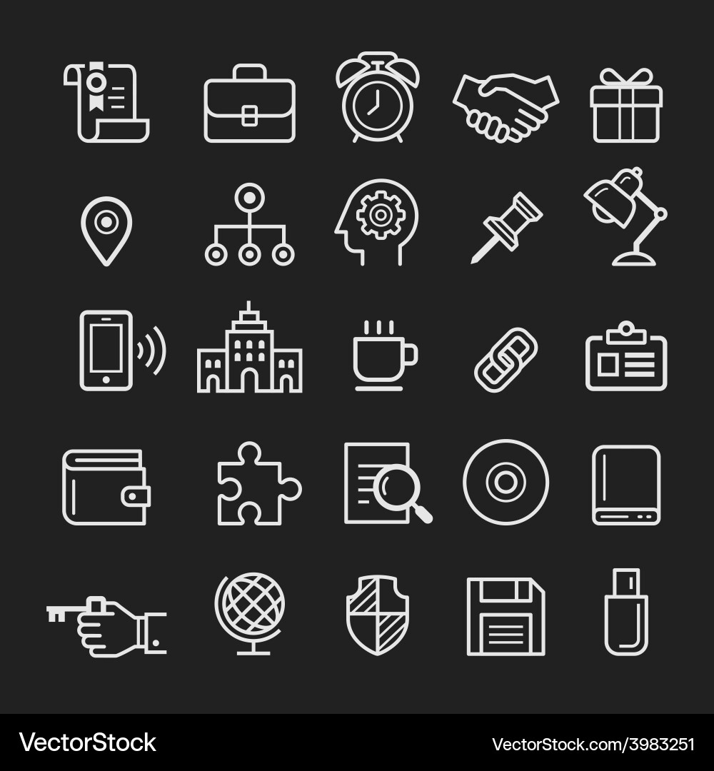 Business element icons Royalty Free Vector Image