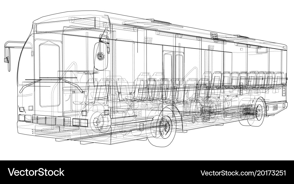 Concept city bus rendering of 3d Royalty Free Vector Image