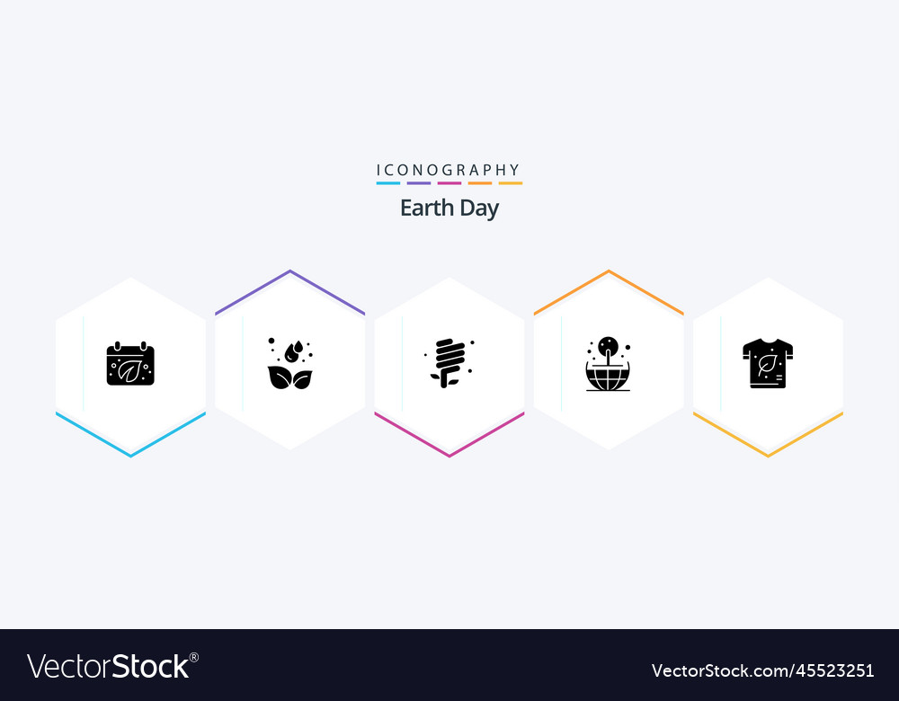 Earth day 25 glyph icon pack including eco world Vector Image