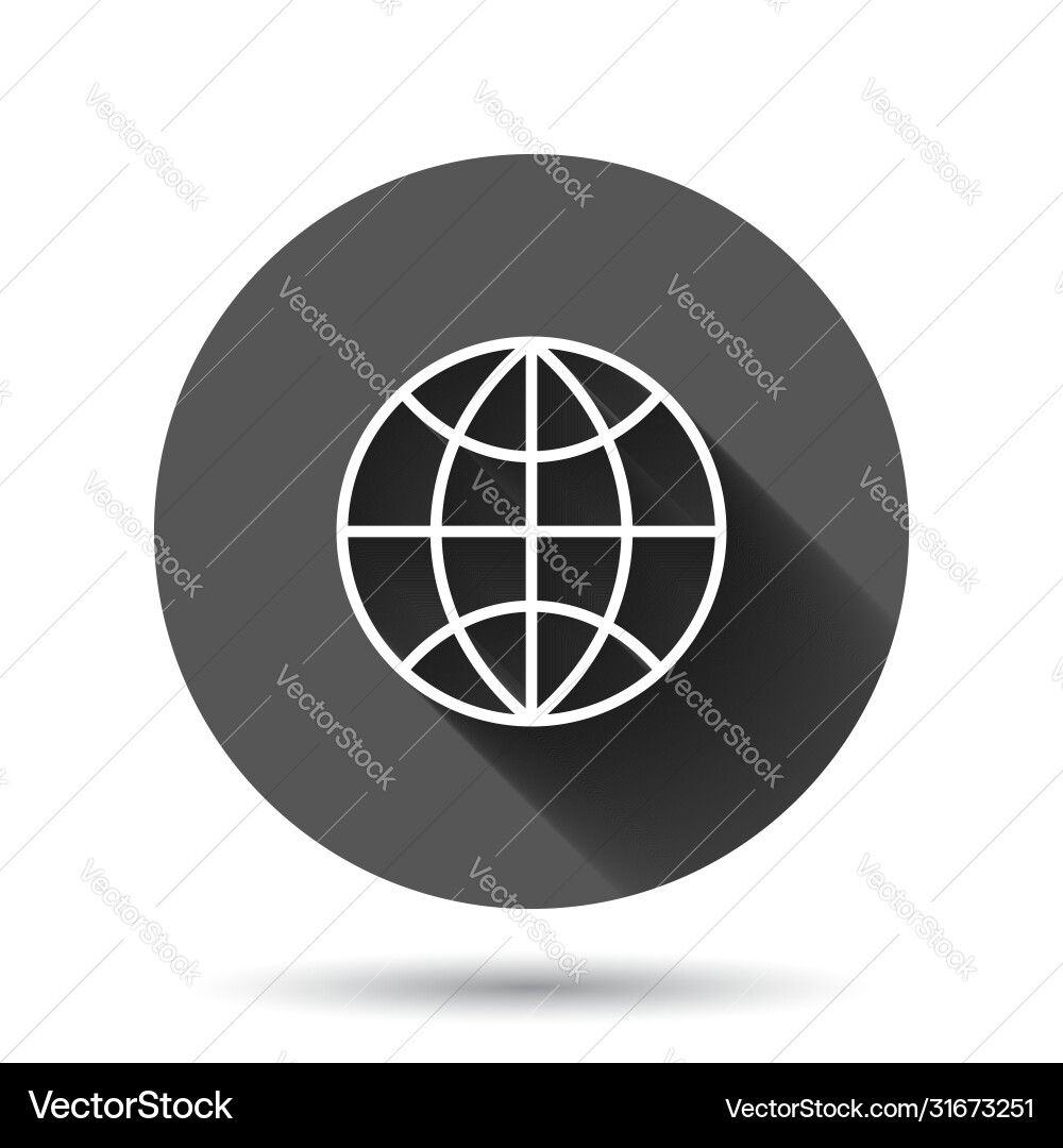 Earth planet icon in flat style globe geographic Vector Image