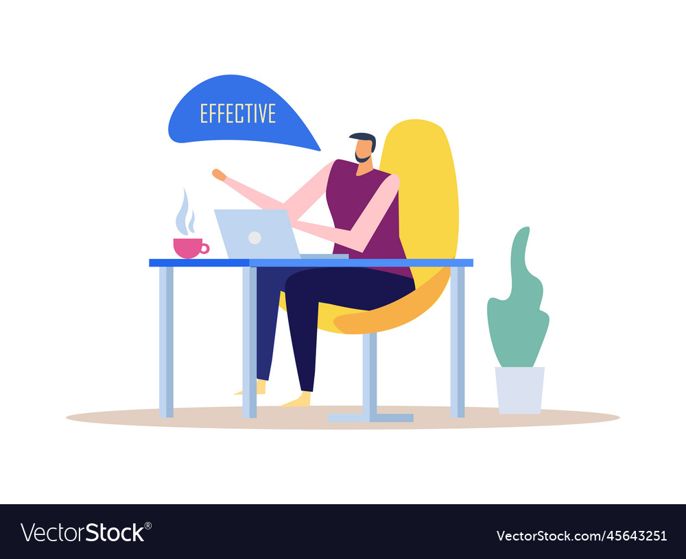 Effective manager workplace composition Royalty Free Vector Effective manager workplace composition Royalty Free Vector