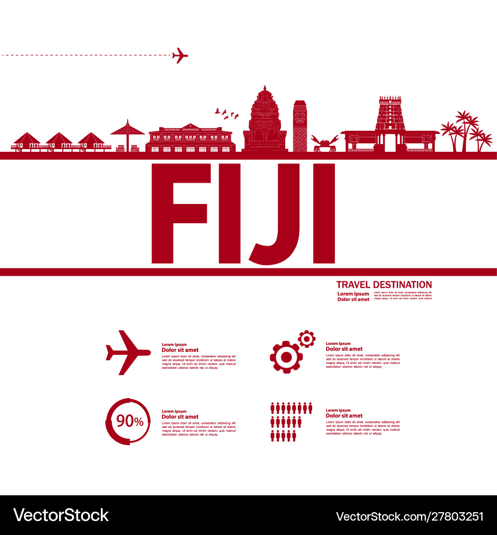 Fiji travel destination Royalty Free Vector Image