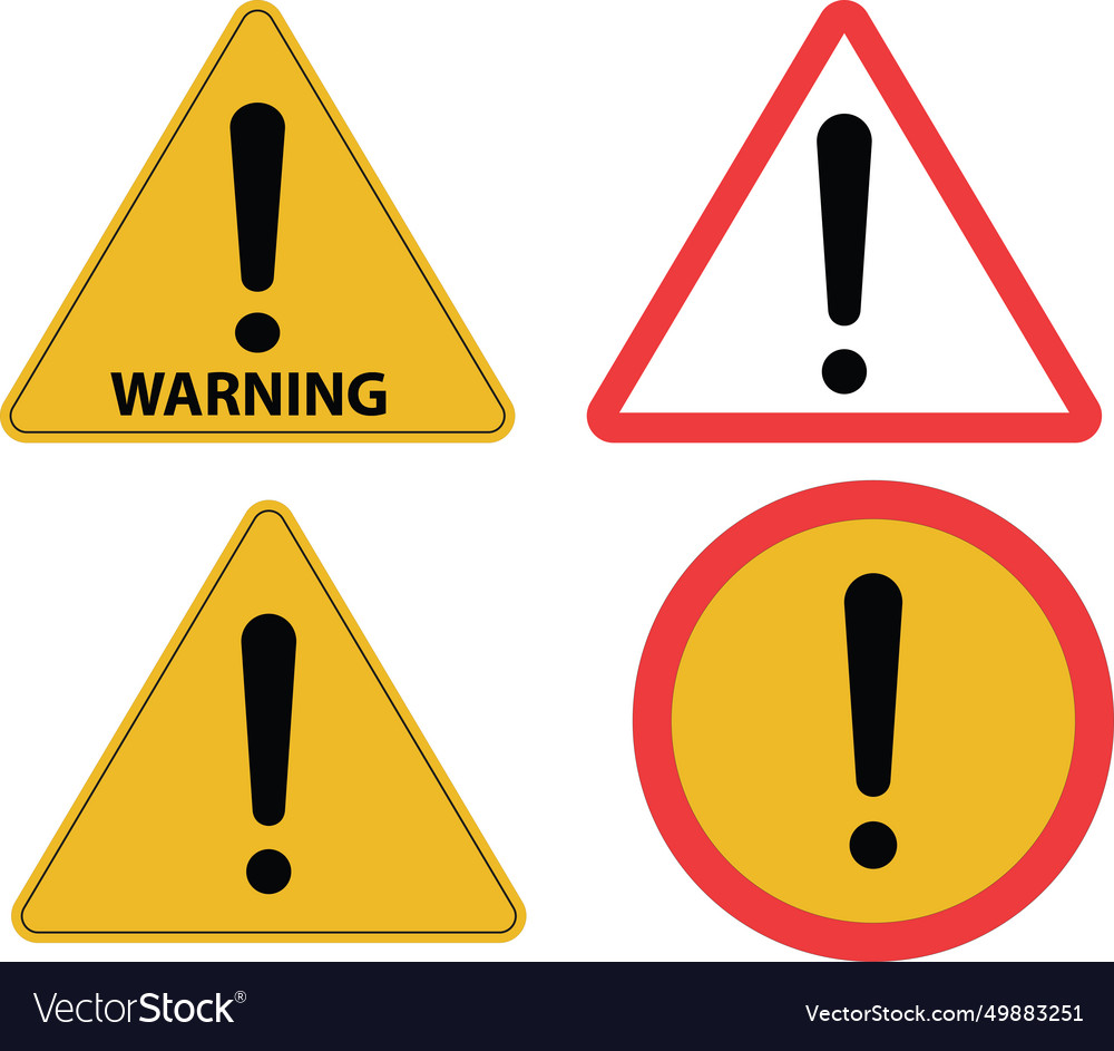 Hazard warning attention sign yellow Royalty Free Vector Hazard warning attention sign yellow Royalty Free Vector