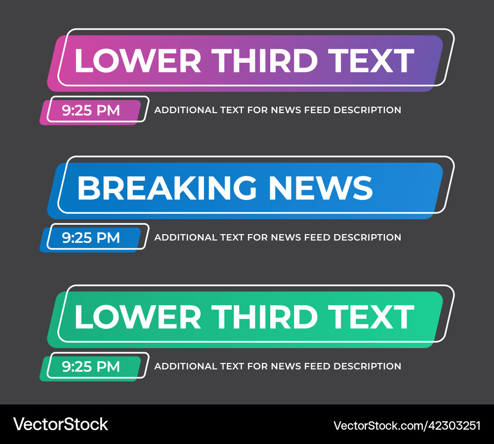 Lower third of the screen for titles Royalty Free Vector
