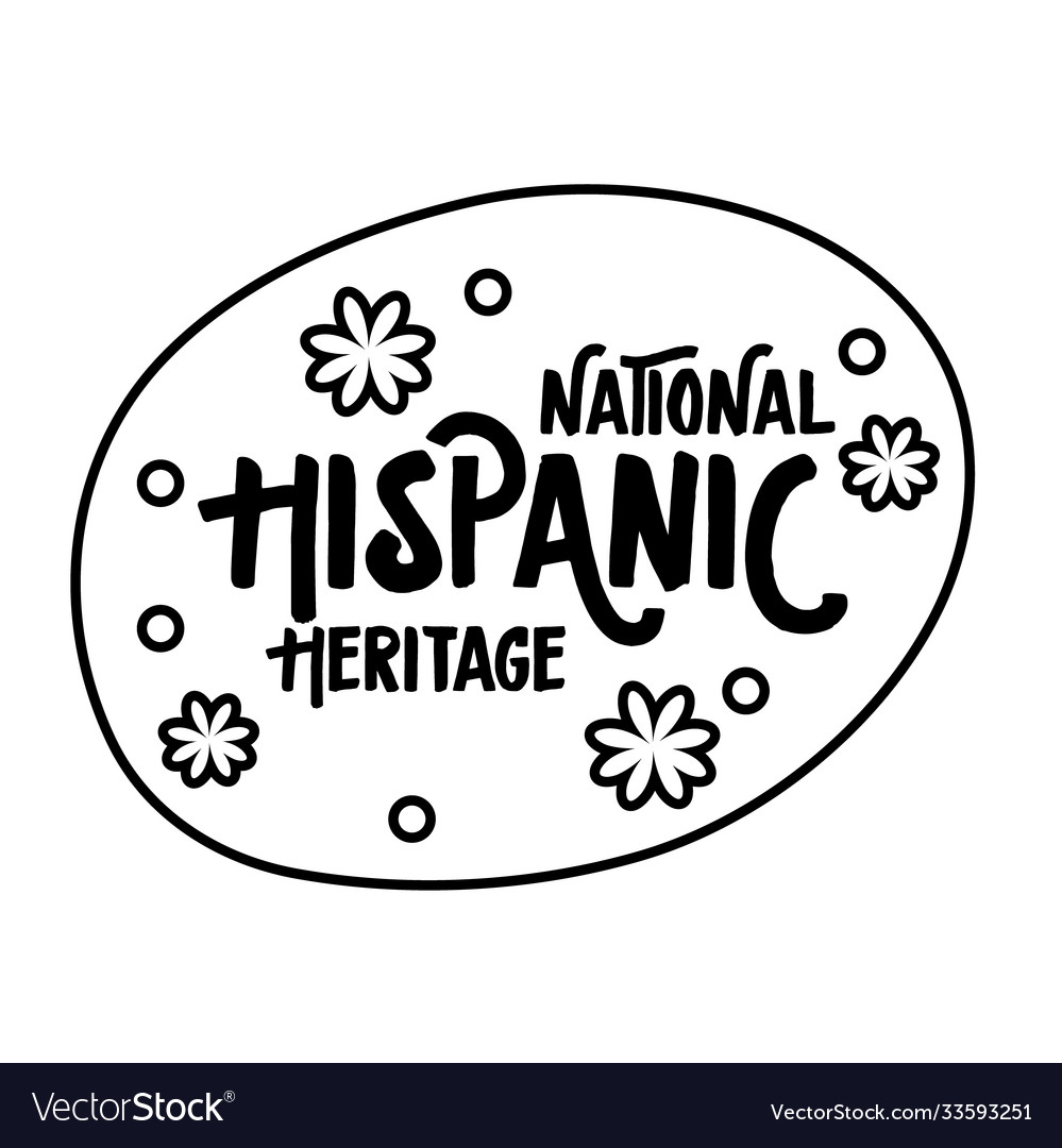 National hispanic heritage lettering with confetti