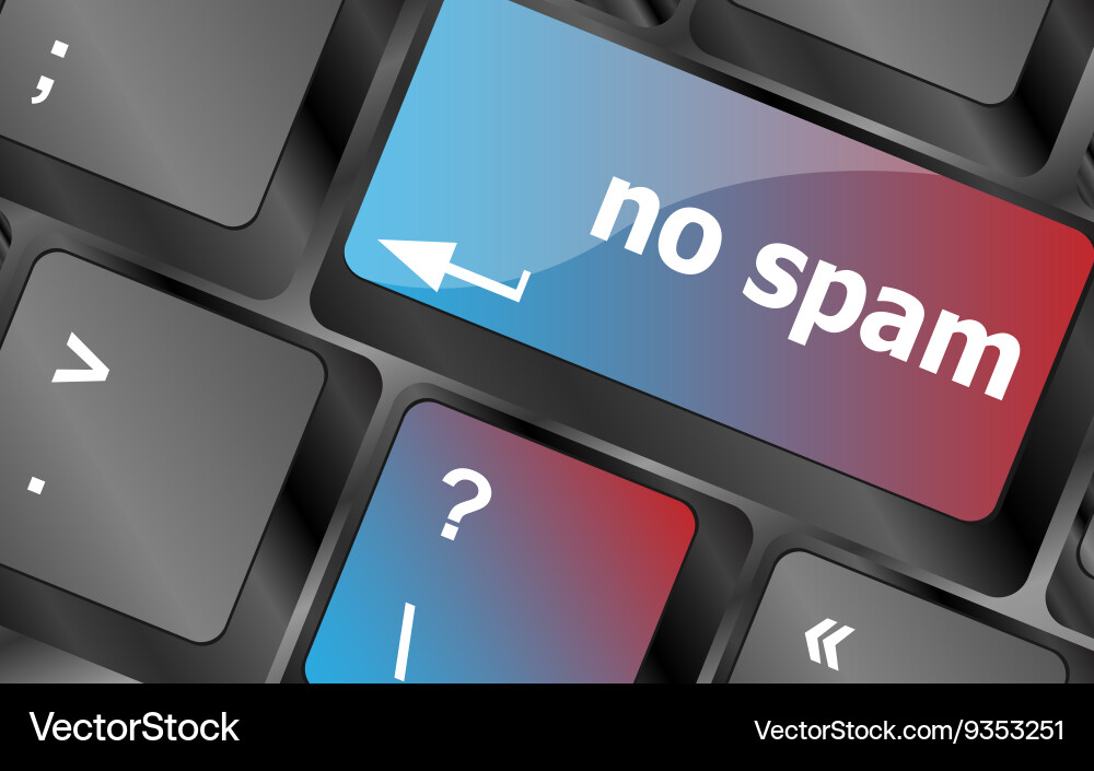 No spam keyboard key - business concept Royalty Free Vector