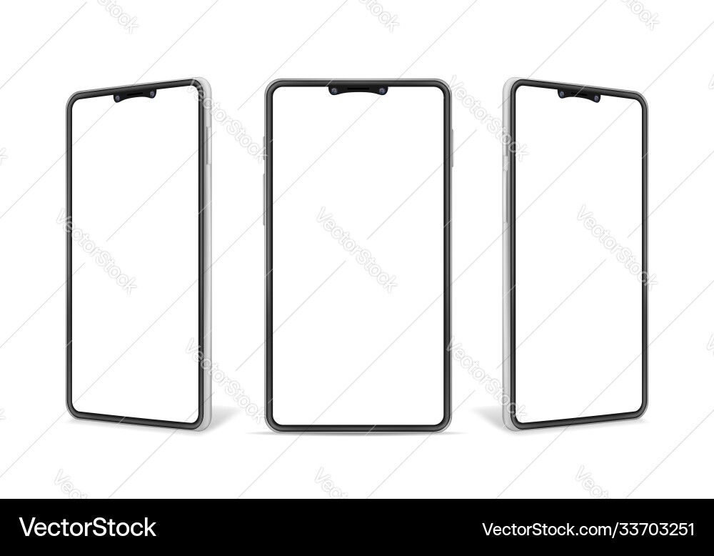 Realistic smartphone blank mock up mobile phone Vector Image