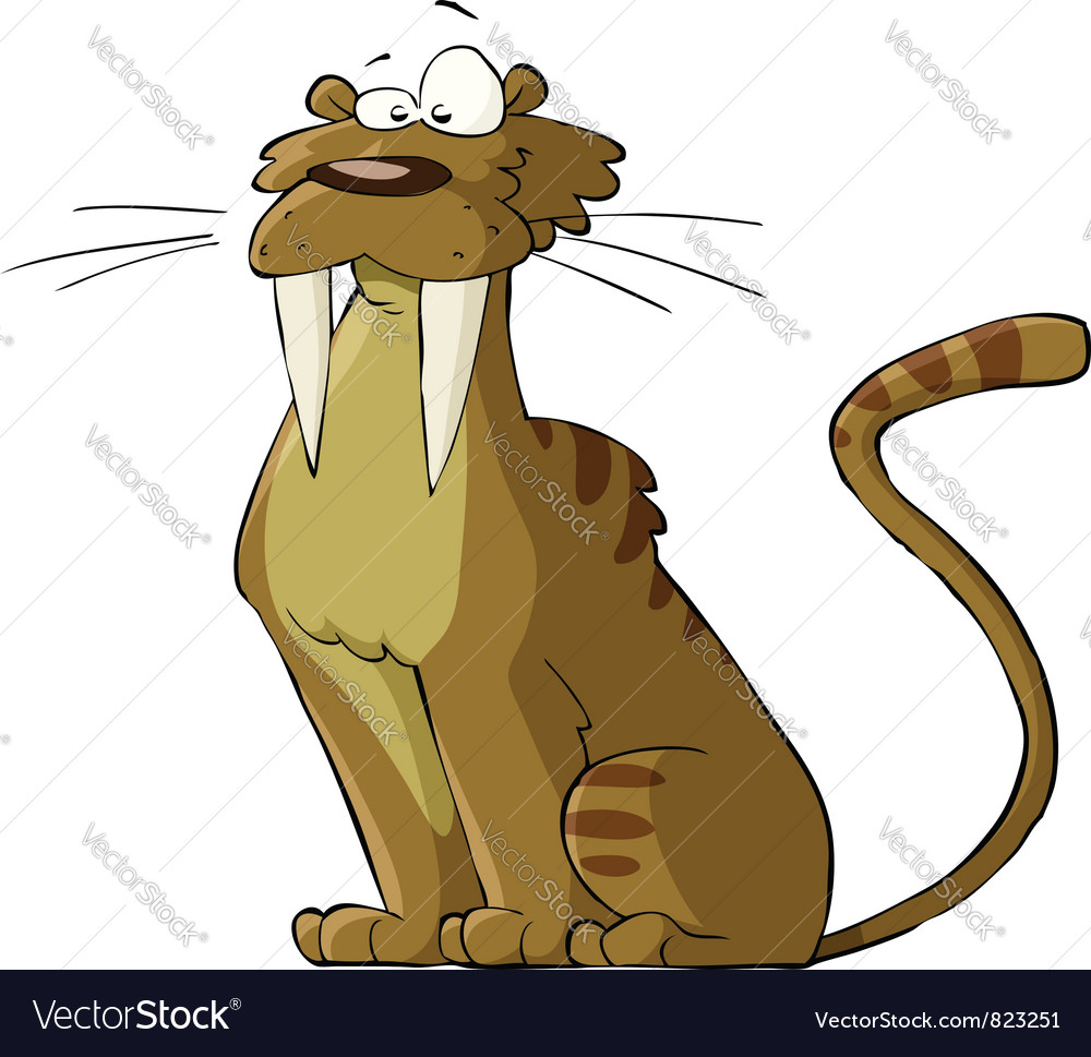 Sabertooth cat Royalty Free Vector Image - VectorStock