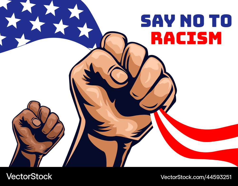Say no to racism campaign Royalty Free Vector Image