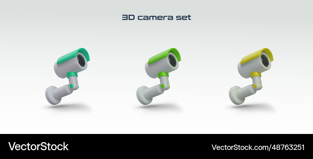 Set of different 3d realistic device with infrared