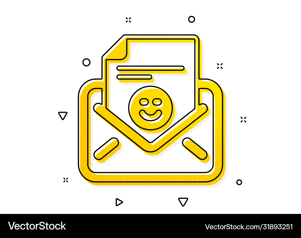 Smile mail icon positive feedback letter sign Vector Image