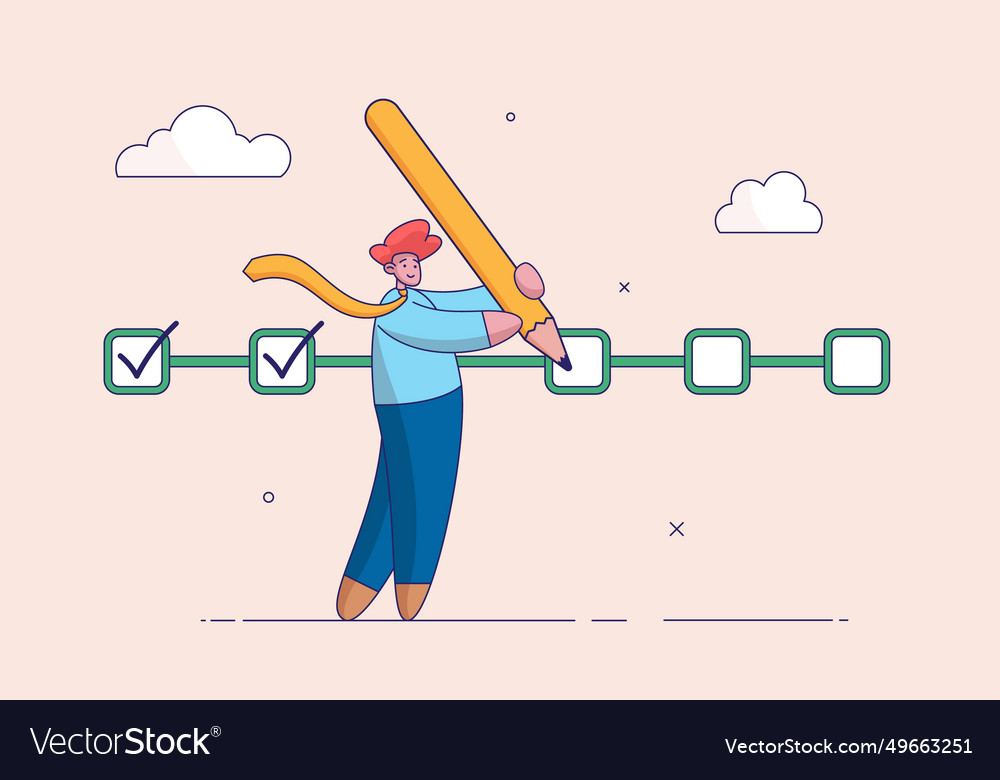 Task completion concept project tracking goal Vector Image Task completion concept project tracking goal Vector Image