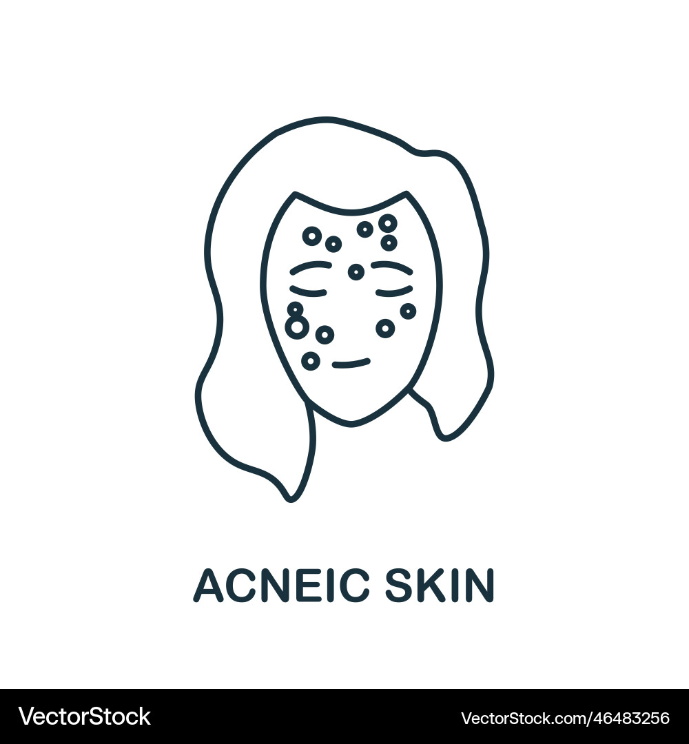 Acneic skin line icon simple element from skin Vector Image