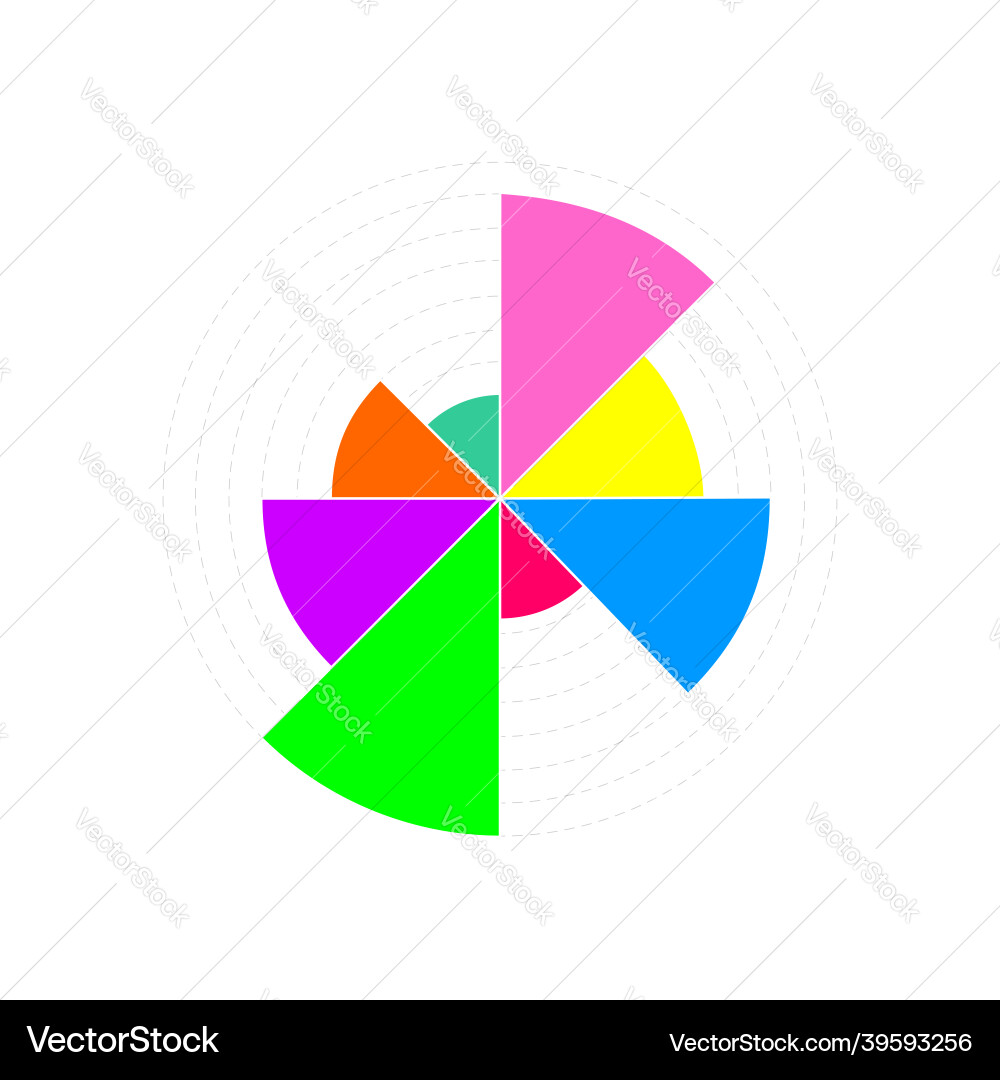 Circle chart example wheel diagram with 8 Vector Image