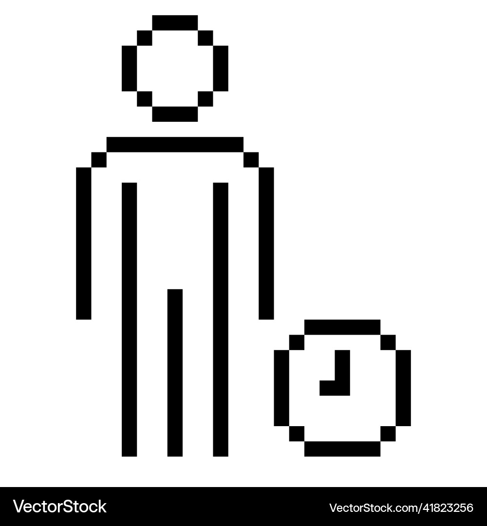 Employee pixel art business icon Royalty Free Vector Image
