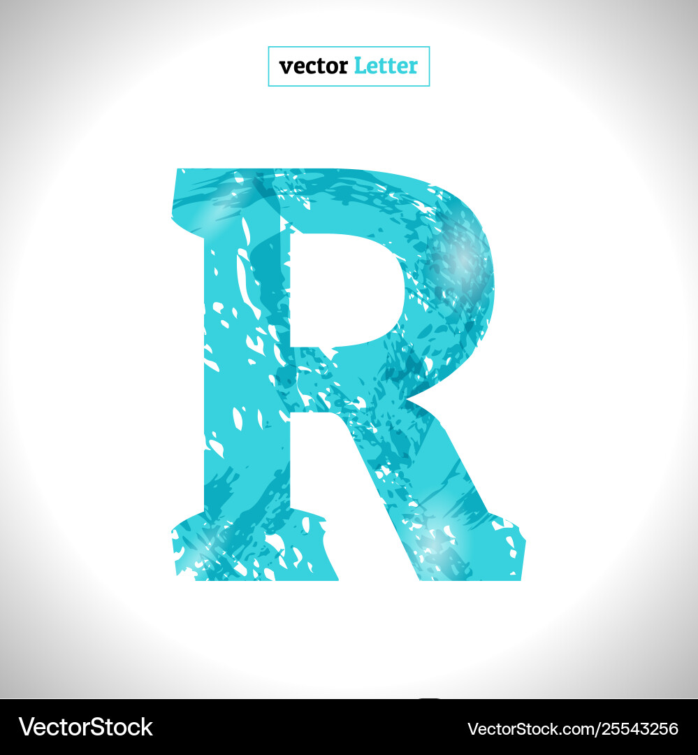 Grunge symbol font blue sketch style Royalty Free Vector