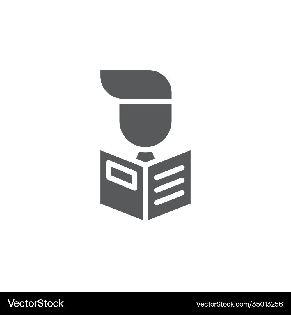 People reading book icon symbol isolated on white Vector Image