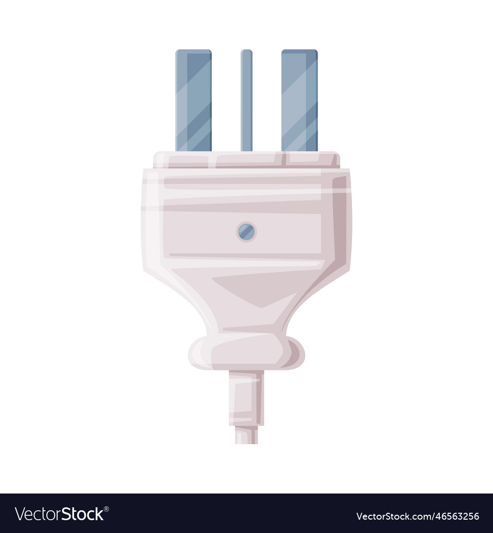 Power Plug As Movable Connector With Cable And Vector Image