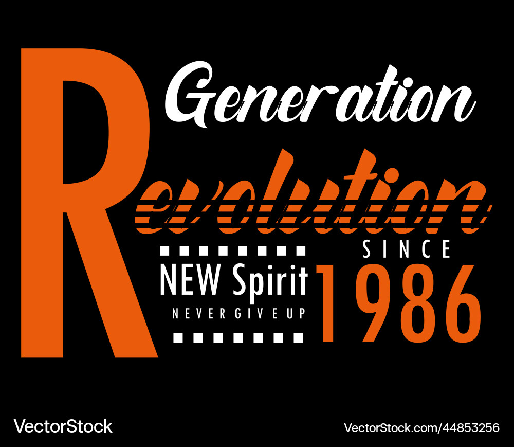 Revolution typography for t shirt design premium Vector Image