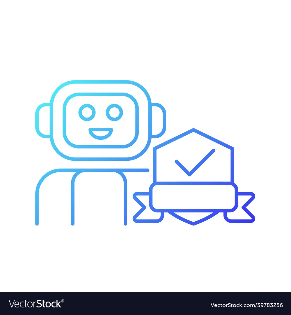 Security robot gradient linear icon Royalty Free Vector