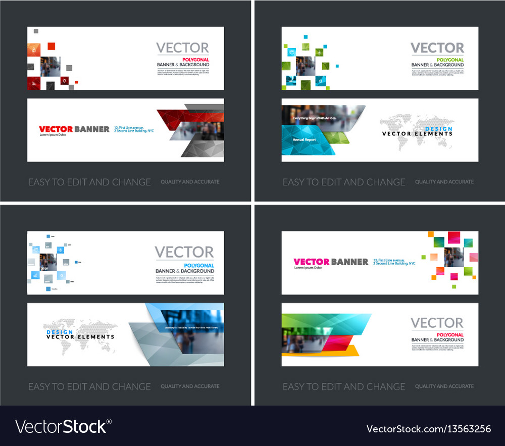 Set of modern horizontal website banners Vector Image