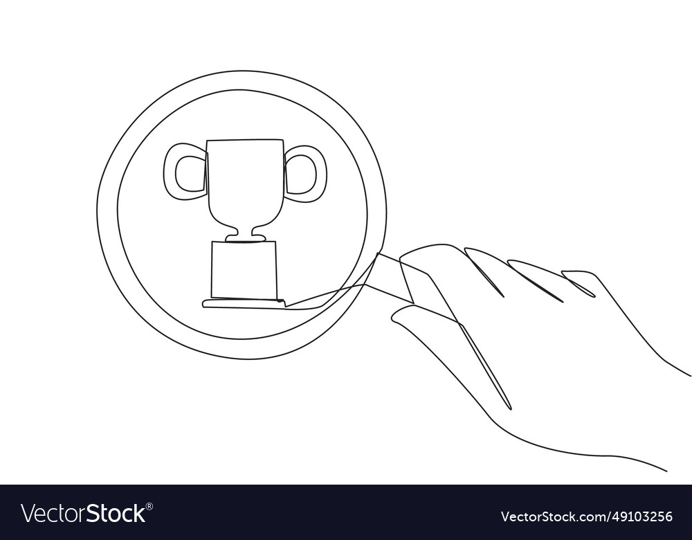 Single one line drawing big hand holding Vector Image