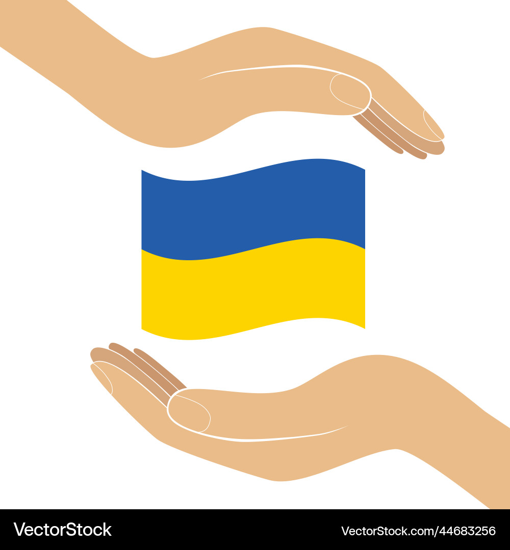 Support for ukraine embrace icon arms hugging Vector Image