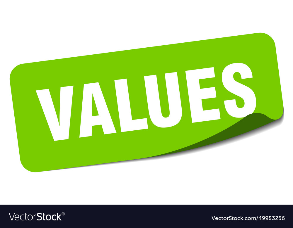 Values sticker label Royalty Free Vector Image