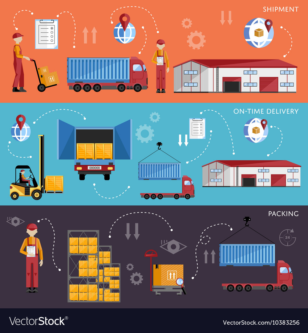 Warehouse management concept flat design Vector Image Warehouse management concept flat design Vector Image