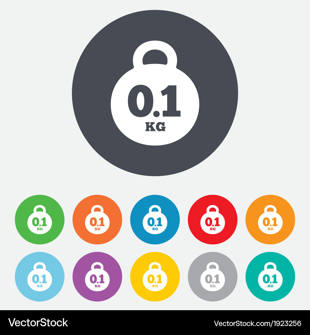 Weight sign icon 01 kilogram kg mail Royalty Free Vector