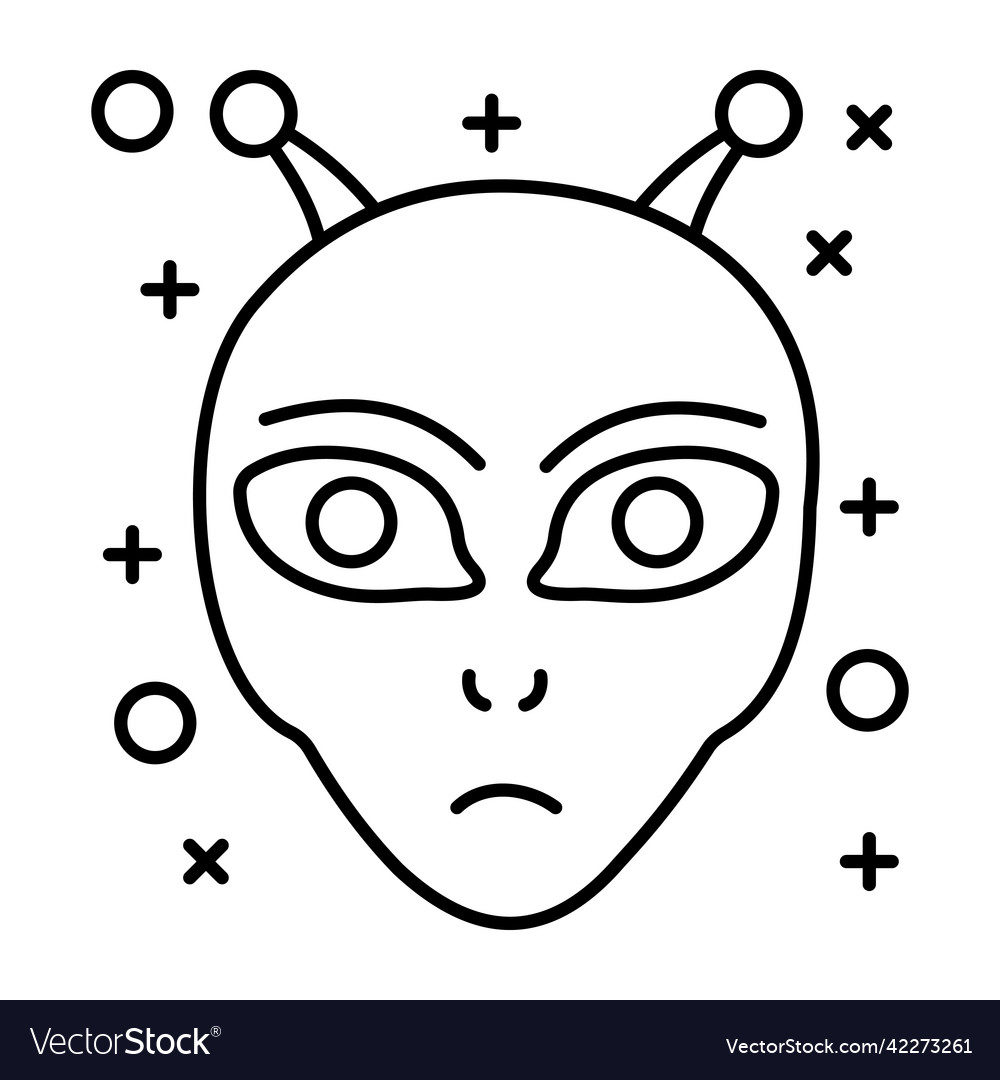 Alien face Royalty Free Vector Image - VectorStock