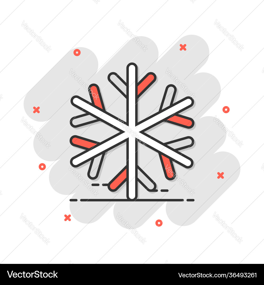 Cartoon snowflake icon in comic style winter sign Vector Image