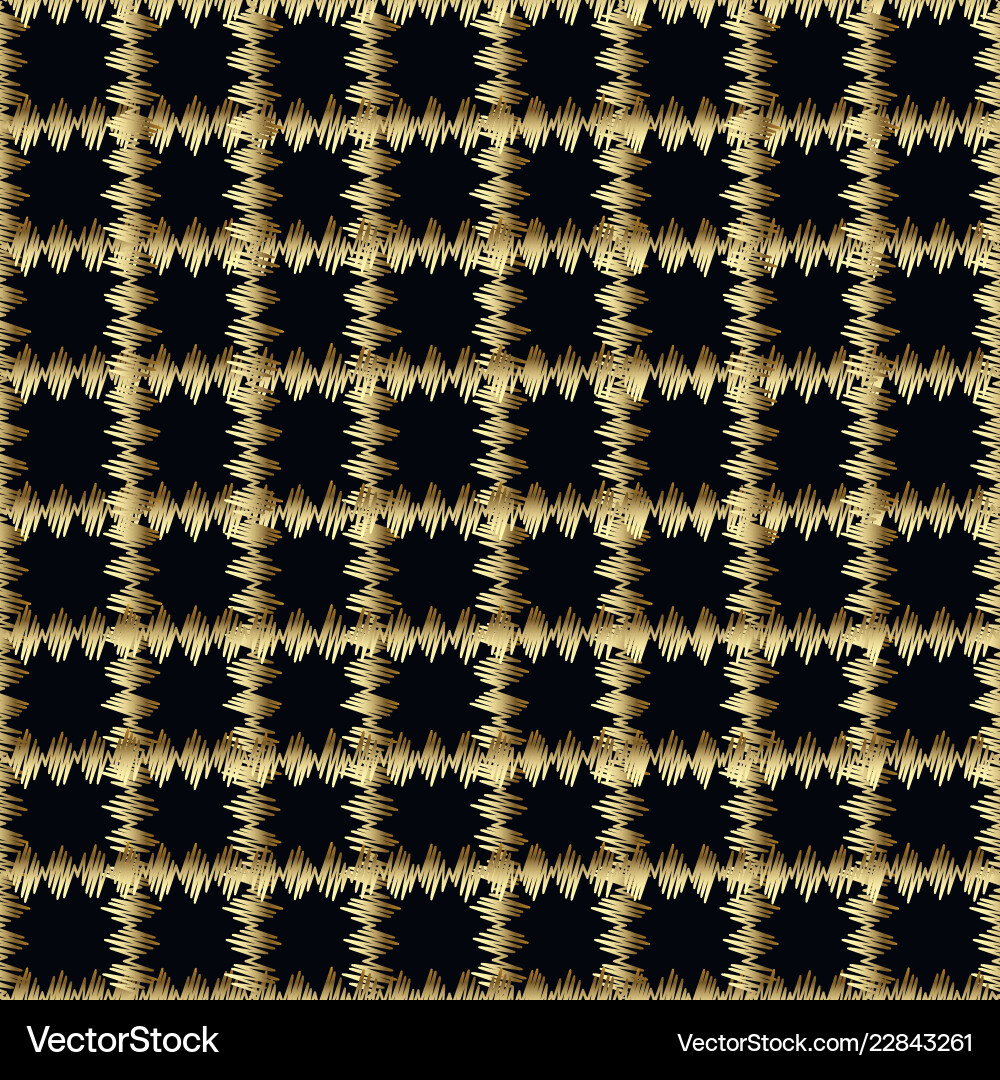 Checkered gold and black grunge 3d seamless Vector Image