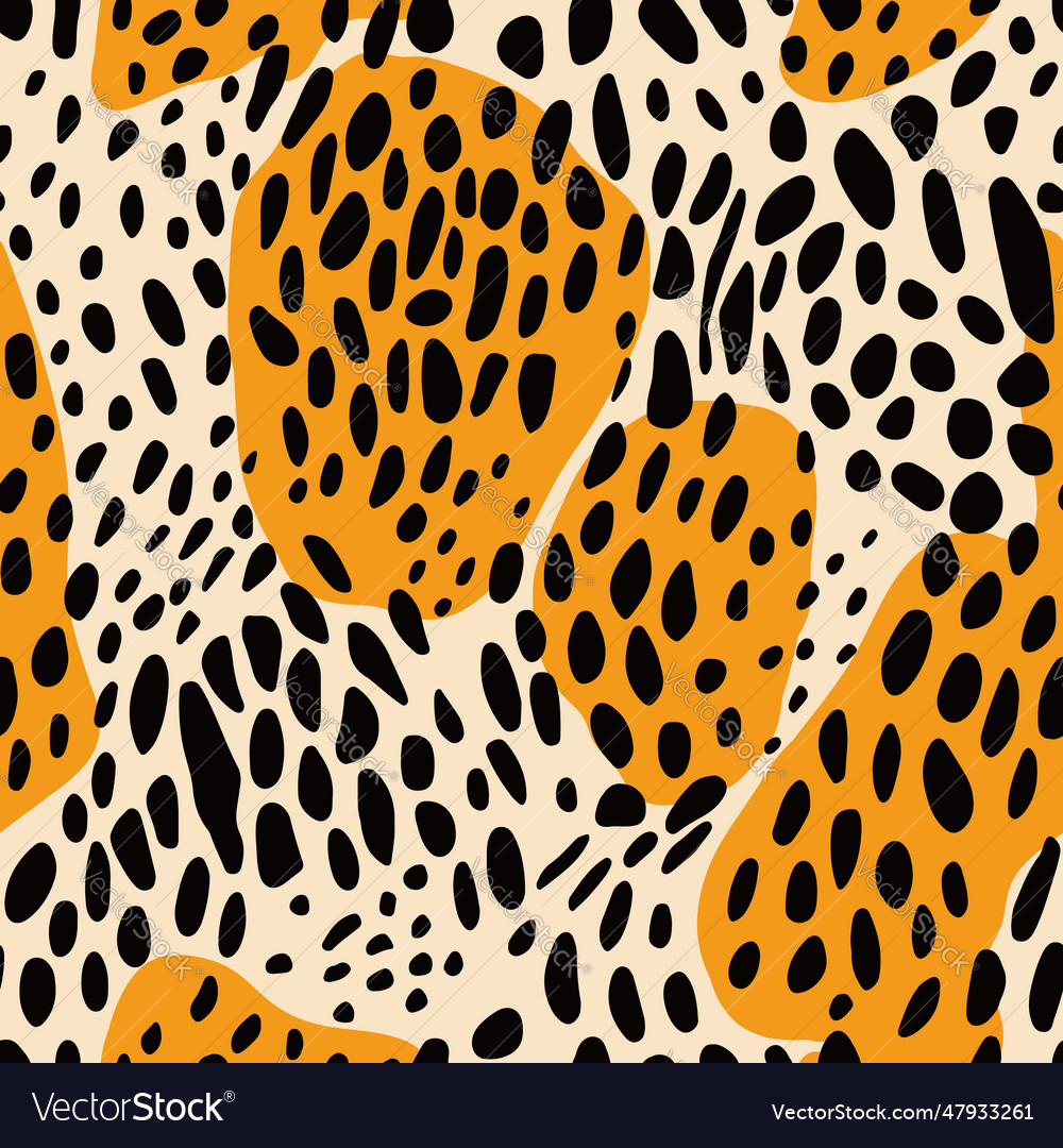 Creative animal fur leopard skin seamless pattern Vector Image