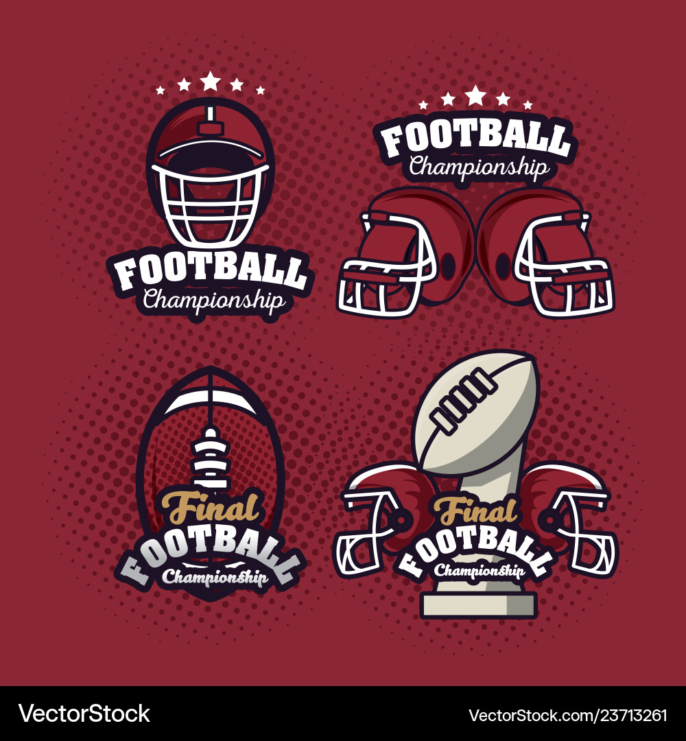Football championship labels Royalty Free Vector Image