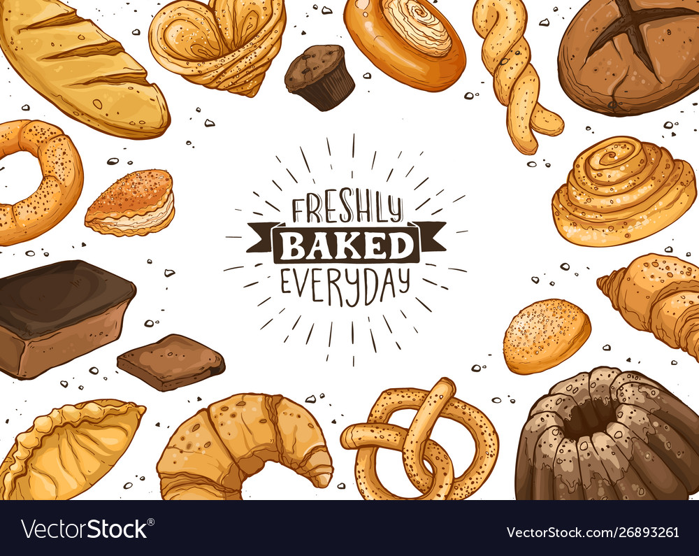 Fresh bread poster Royalty Free Vector Image - VectorStock