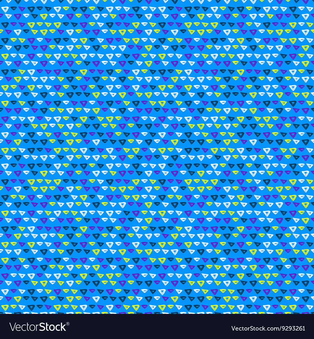 Hand drawn triangle pattern on a coloured Vector Image