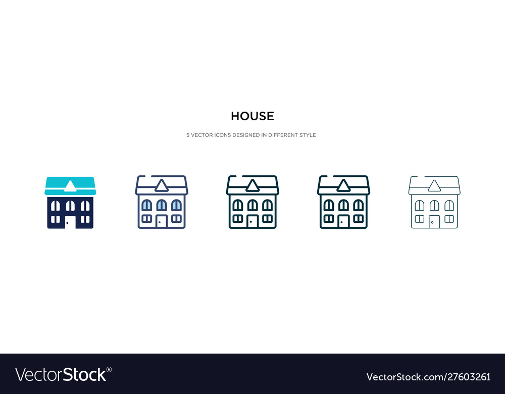 House icon in different style two colored Vector Image